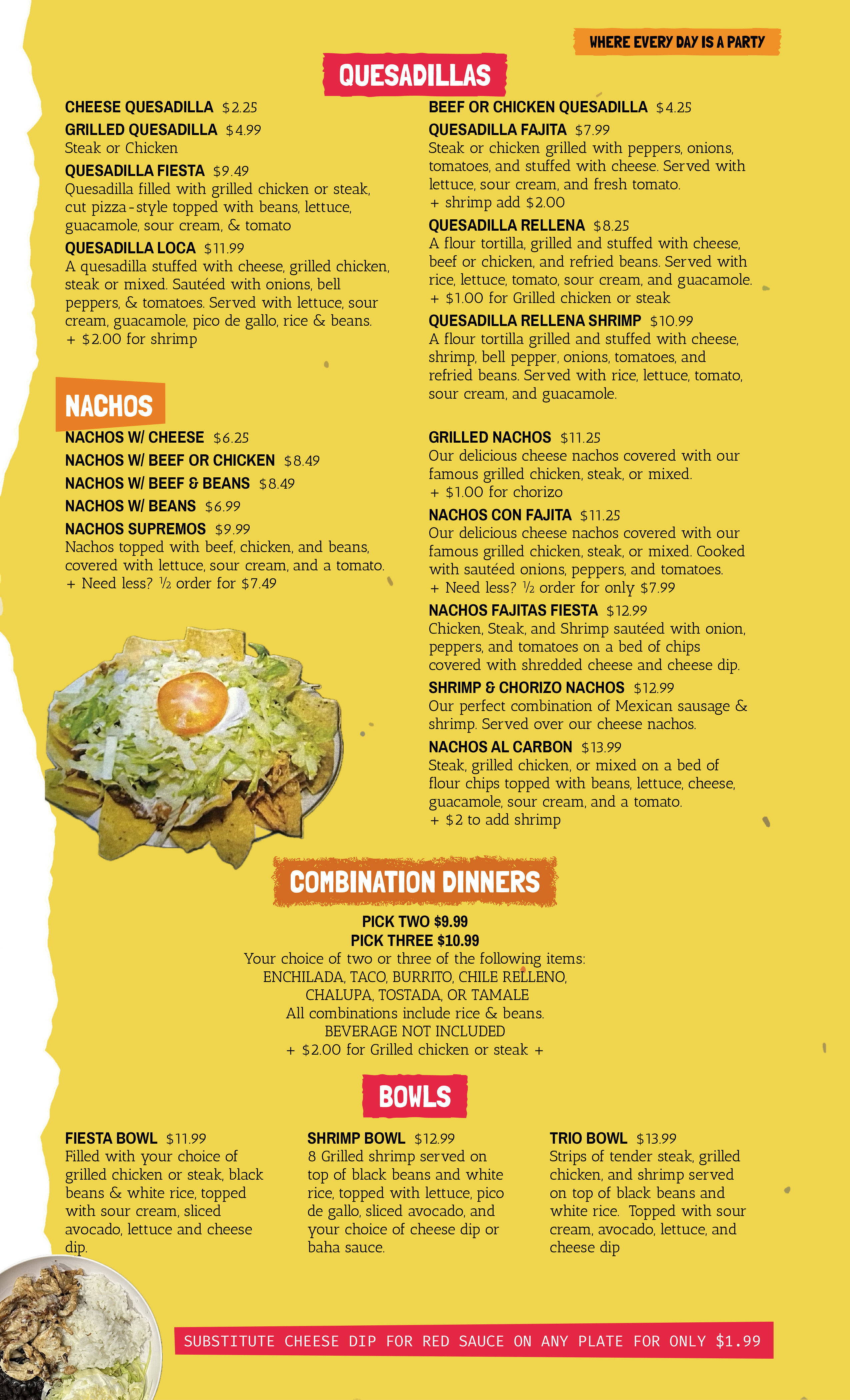 New Menu – Las Fiestas Mexican Restaurant